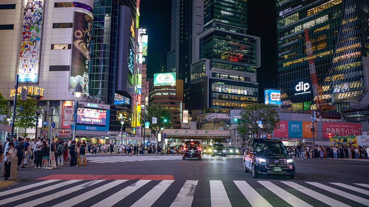 Tokyo Night Drive 4K | Shibuya to Shinonome - ECHO TRIP