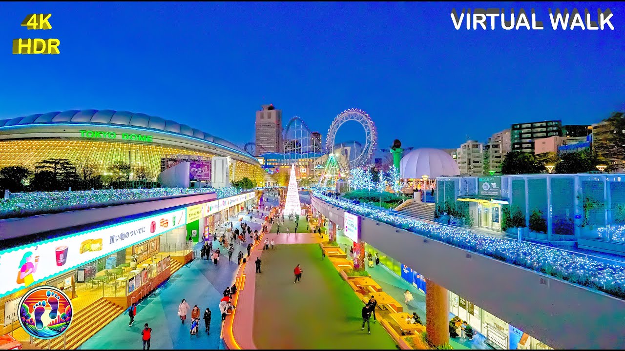 Tokyo Dome City Night Walk 東京ドームシティ | Winter Illuminations • Saturday ...